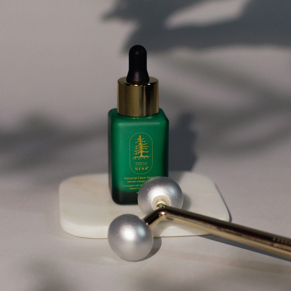THEDA X NENA Natural Face Serum Set | Includes Luxury Face Roller ...
